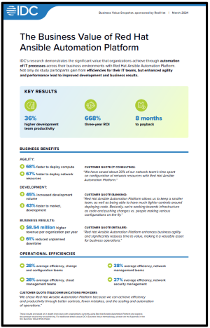 The Business Value of Red Hat Ansible Automation Platform